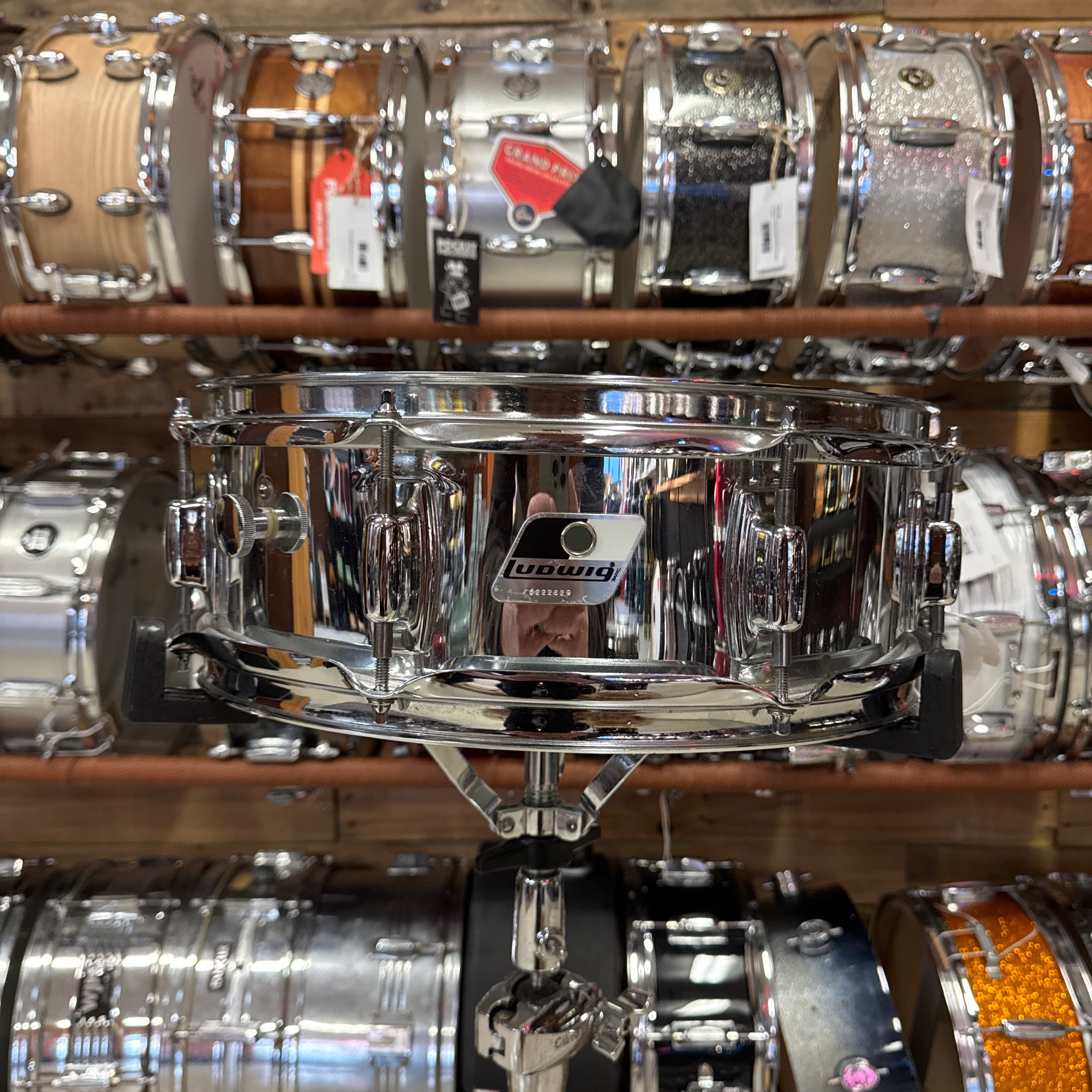 Ludwig Rocker Chrome Over Wood 14x5" Snare Drum | Pocket Percussion
