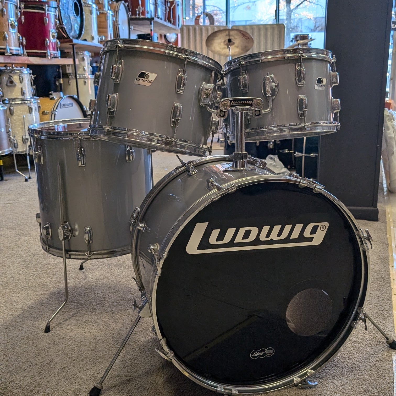 Ludwig Rocker 12/13/16/22 Gray Drum Set | Pocket Percussion