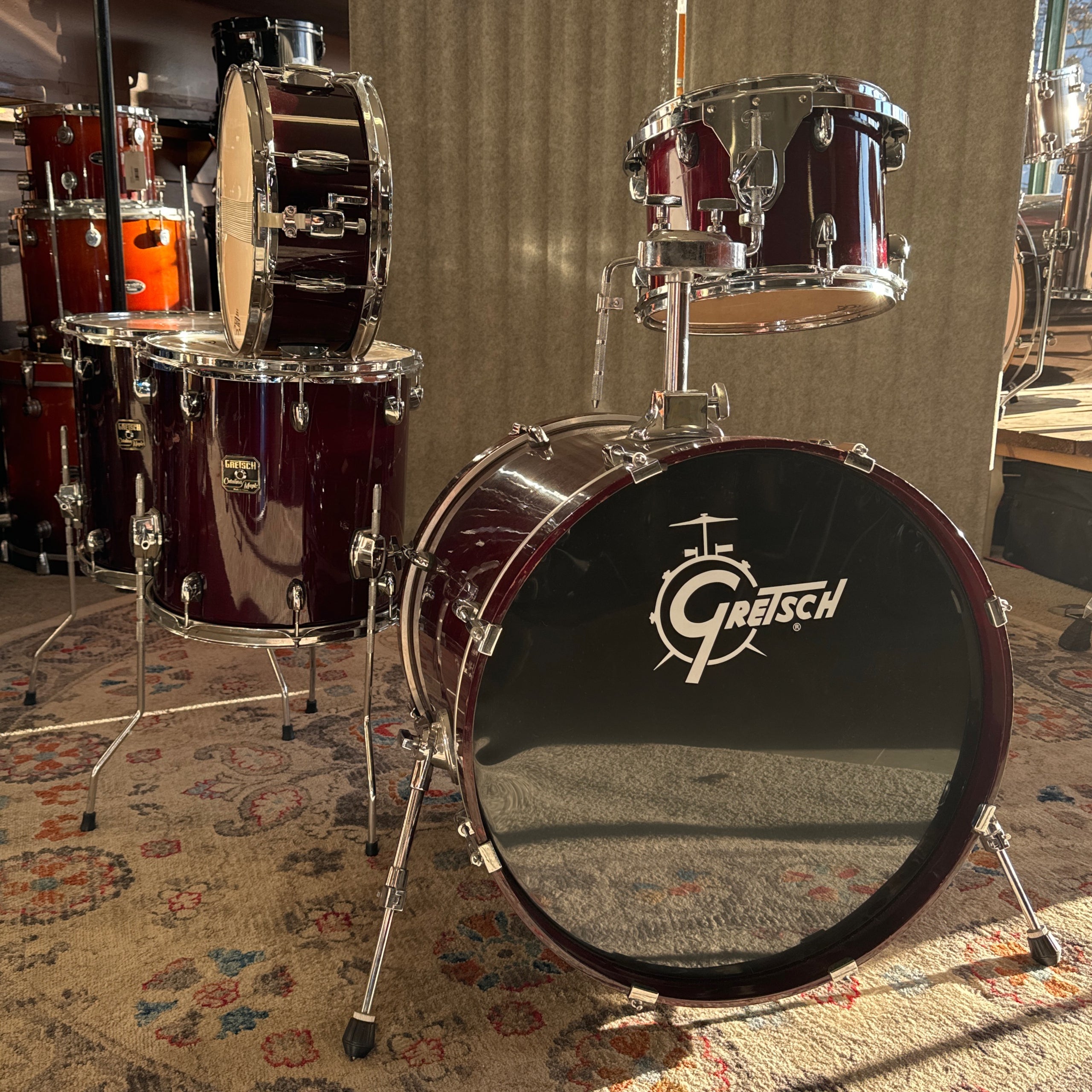 Gretsch Catalina Maple Wine Red Lacquer 12/14/16/22/14 Drum Set + Snare ...